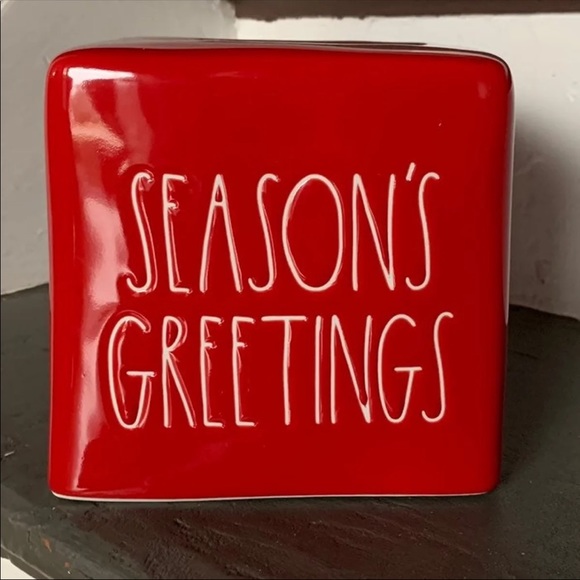 Rae Dunn | Accents | Rae Dunn Seasons Greetings Tissue Box Cover | Poshmark